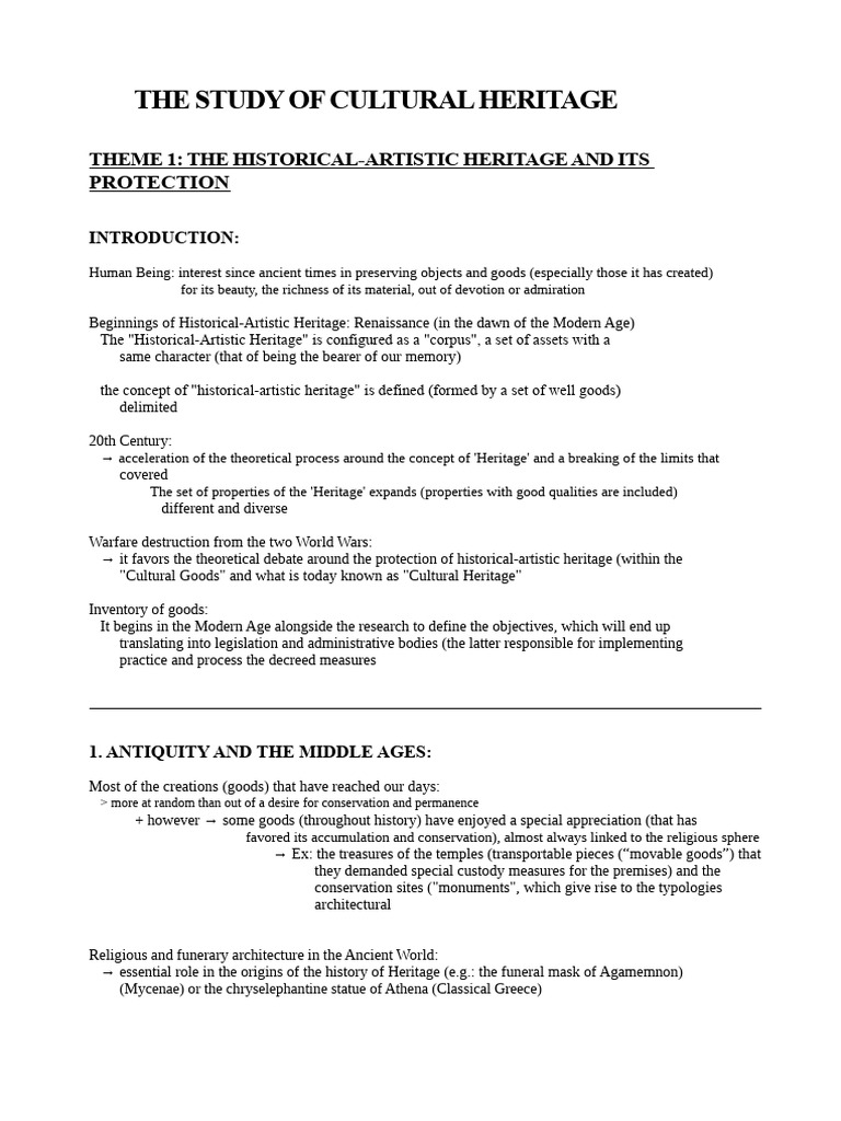 NOTES - Artistic Historical Heritage (UNED) | PDF