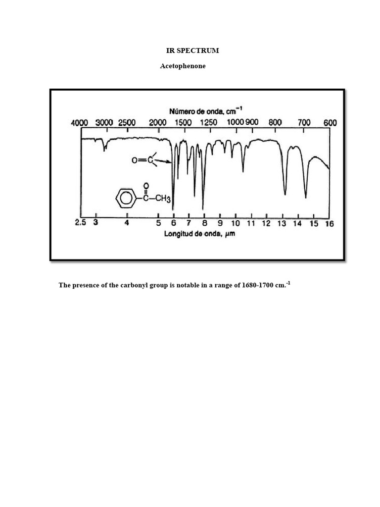 IR SPECTRUM Acetophenone | PDF