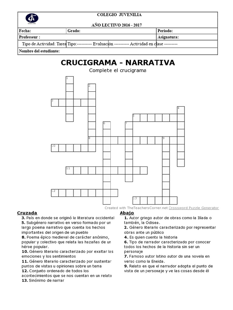 Crossword Narrative | PDF