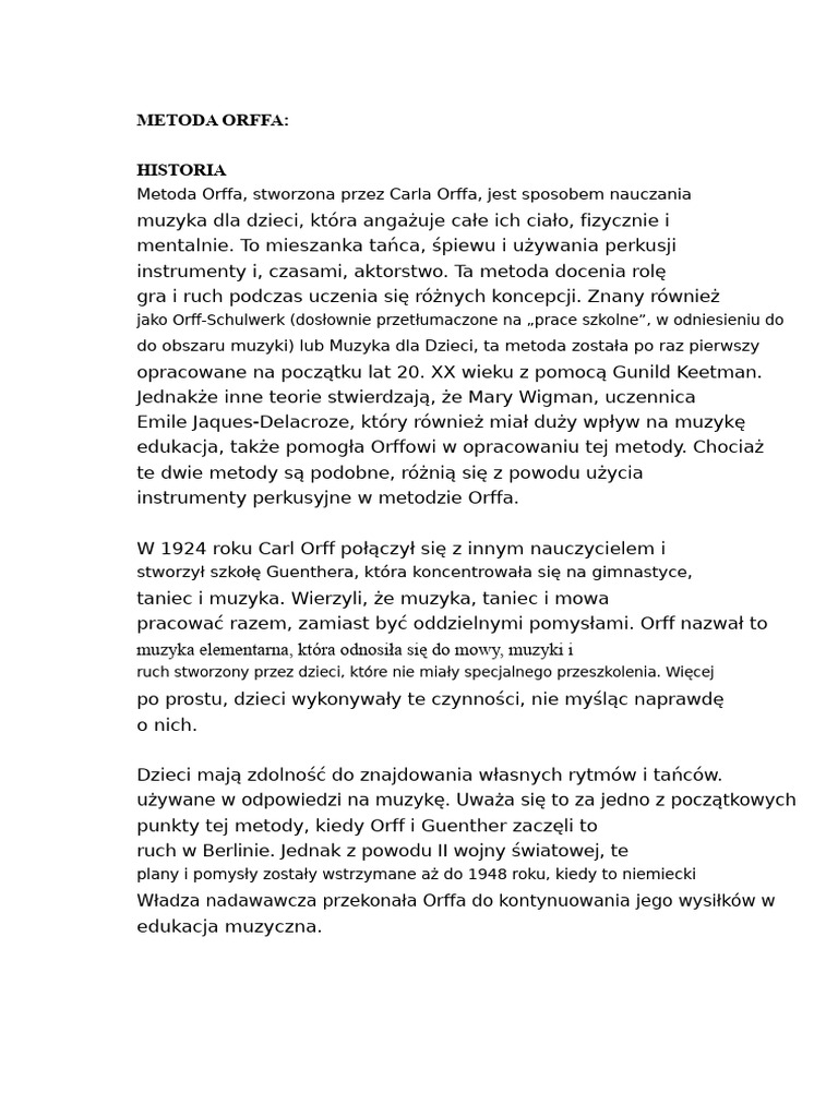 Metoda Orffa | PDF