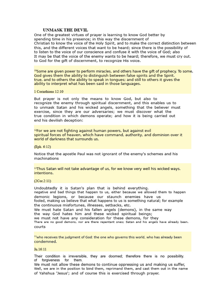 Unmasking The Devil Reading | PDF | Satan | Demons