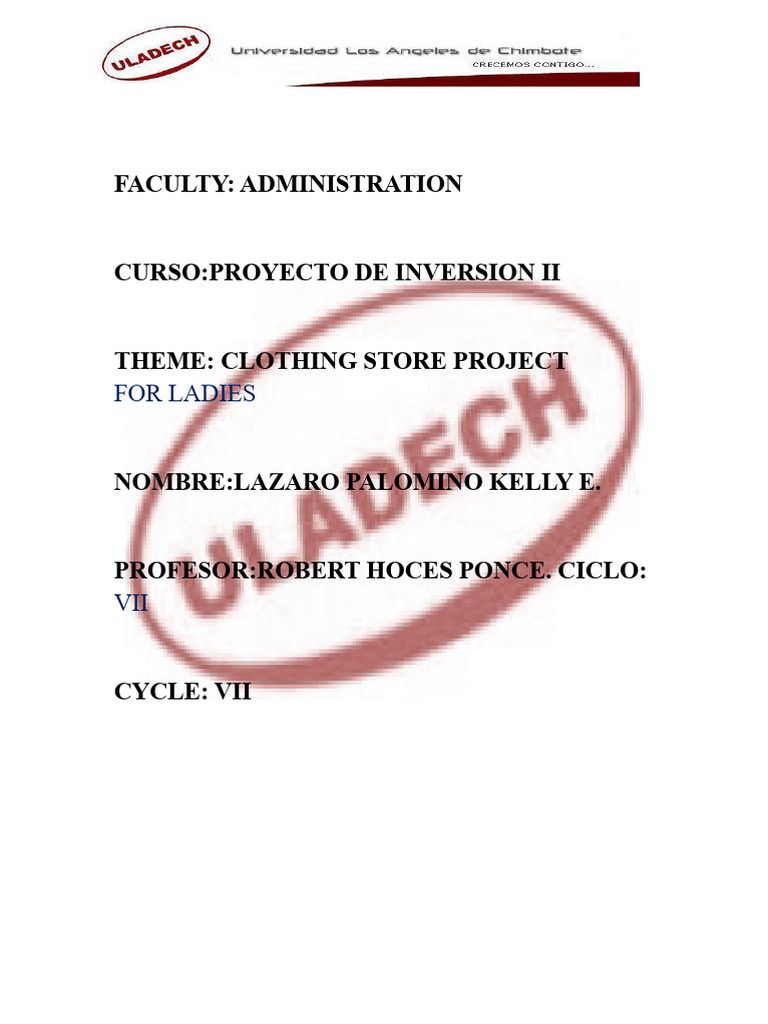 Ladies' Clothing Project | PDF | Internal Rate Of Return | Net Present ...