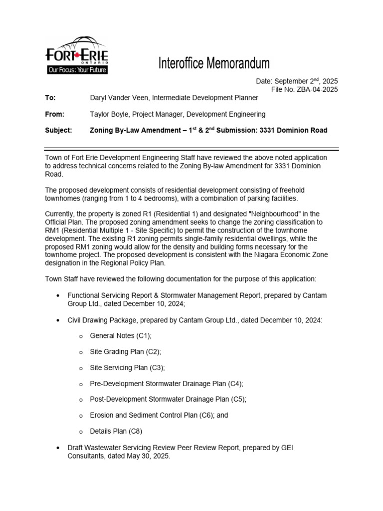 Zoning Amendment Review for 3331 Dominion Road | PDF | Stormwater ...
