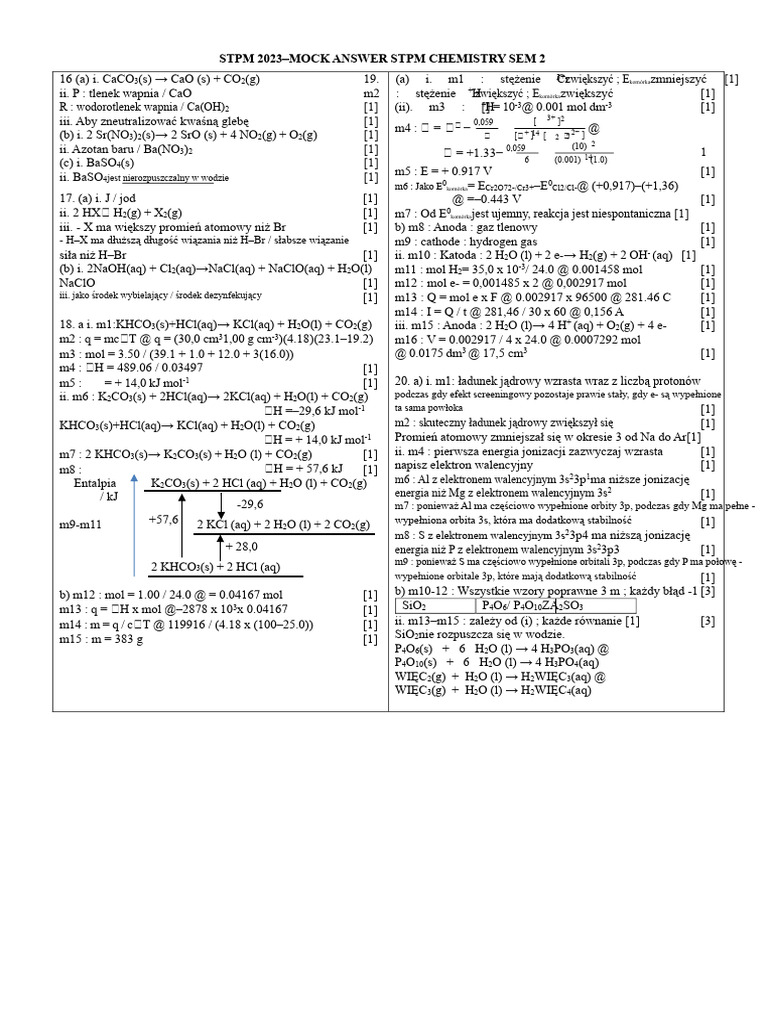 STPM 2023 SEM 2 Mock Odpowiedzi | PDF