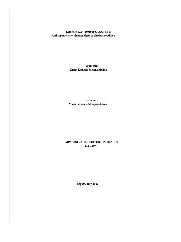 GA4 Evidence 230101507 AA3 EV01 Anthropometric Assessment Sheet For ...