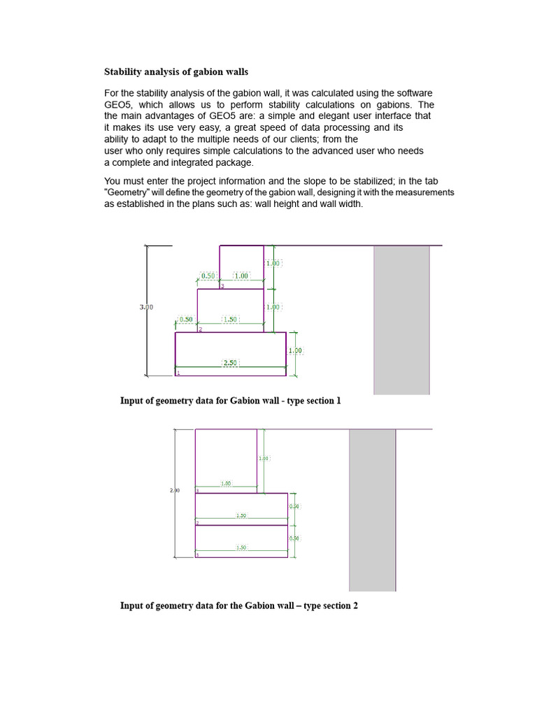 Gabion Wall Stability Analysis Guide | PDF | Soil | Foundation ...
