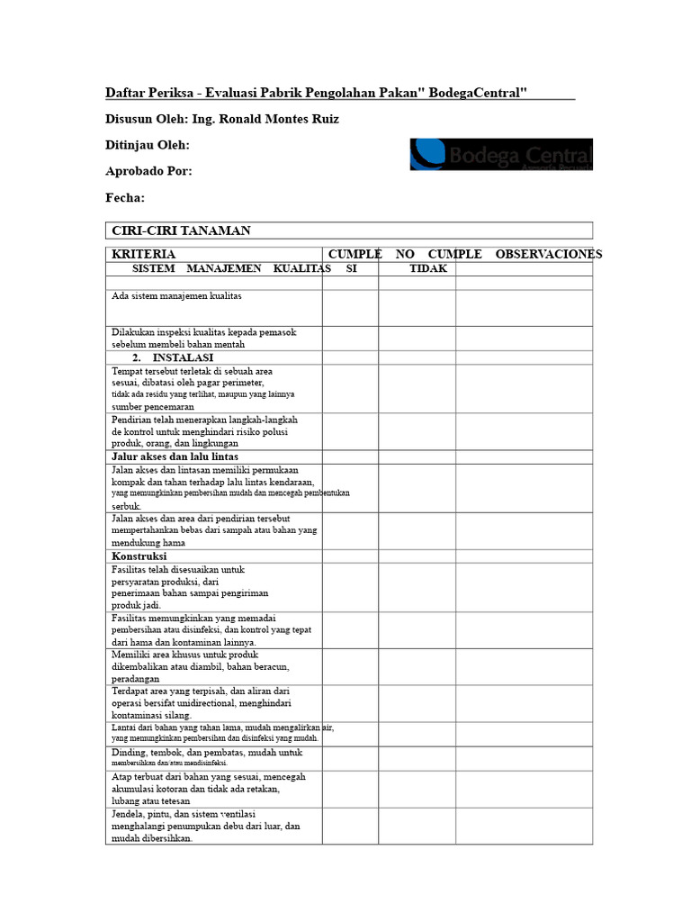 Daftar Periksa | PDF