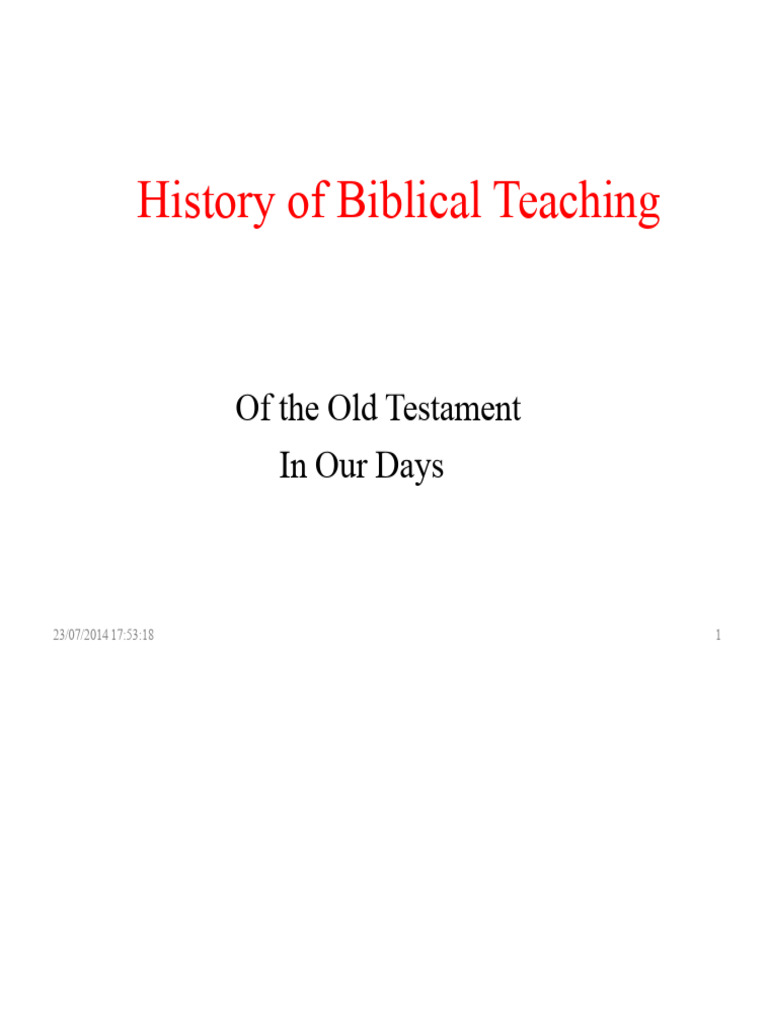 Evolution of Biblical Teaching Methods | PDF | Bible | Sunday School