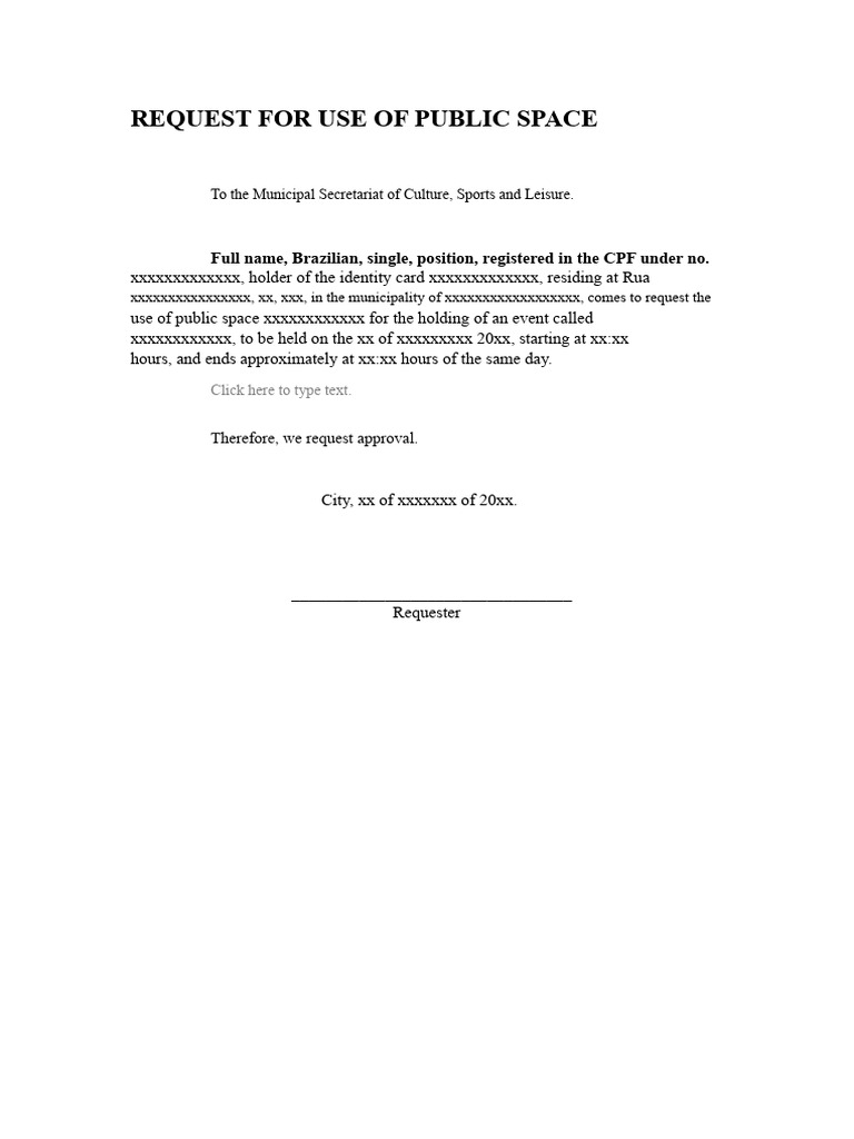 Public Space Event Request Form | PDF