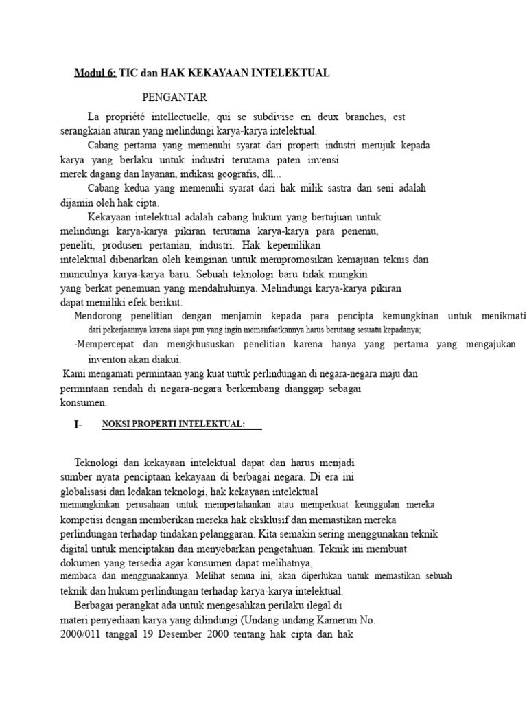 TIK Dan HAK KEKAYAAN INTELEKTUAL | PDF
