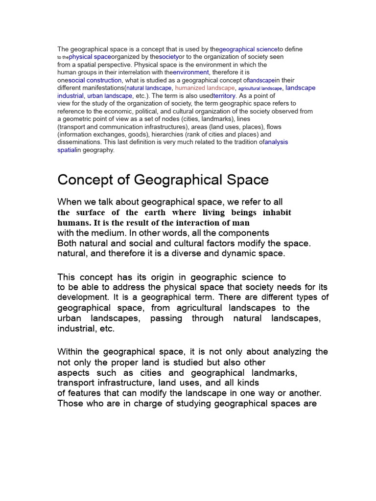 Geographical Space | PDF | Space | Landscape