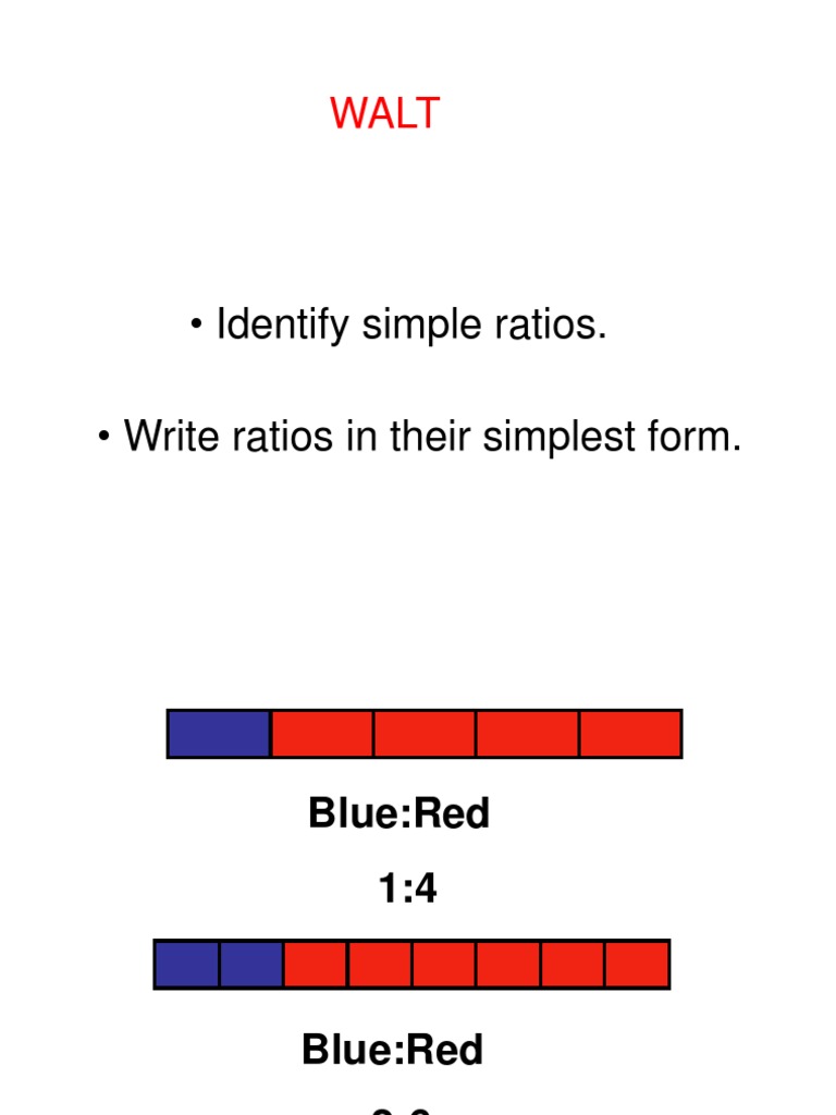 Identify Simple Ratios. - Write Ratios in Their Simplest Form | PDF