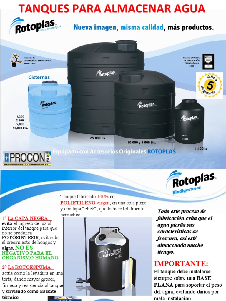 Capacidades y Medidas de Tanques de Agua | PDF | Hogar, jardinería y ...