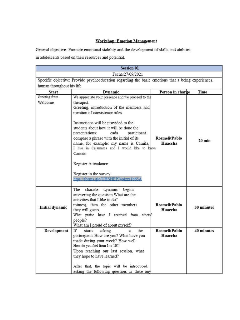Workshop On Emotion Management | PDF | Emotions | Feeling