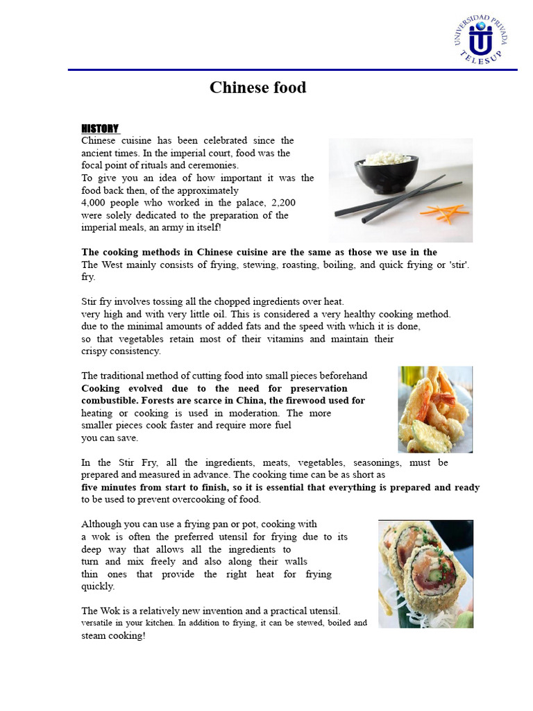 Chinese Food | PDF | Chinese Cuisine | Stir Frying