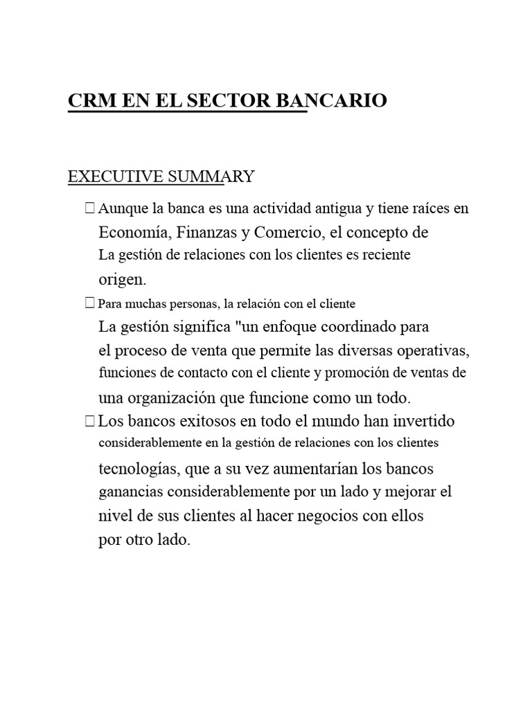 CRM en Banca: Estrategias y Beneficios | PDF | Gestión de la relación ...
