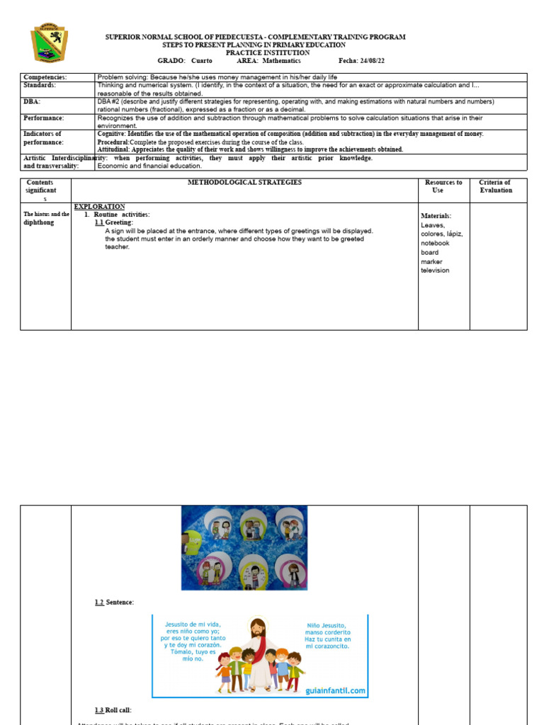 Lesson Plan. MINI CLASS | PDF | Mathematics | Lesson Plan