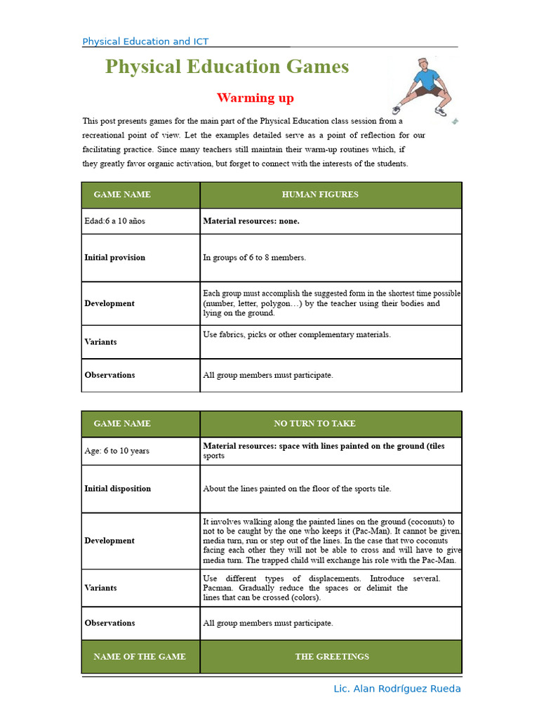 Physical Education Games | PDF