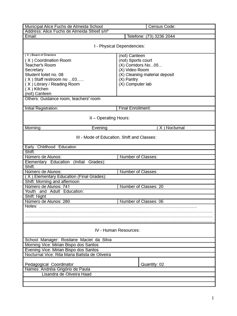 School Situation Assessment Form | PDF