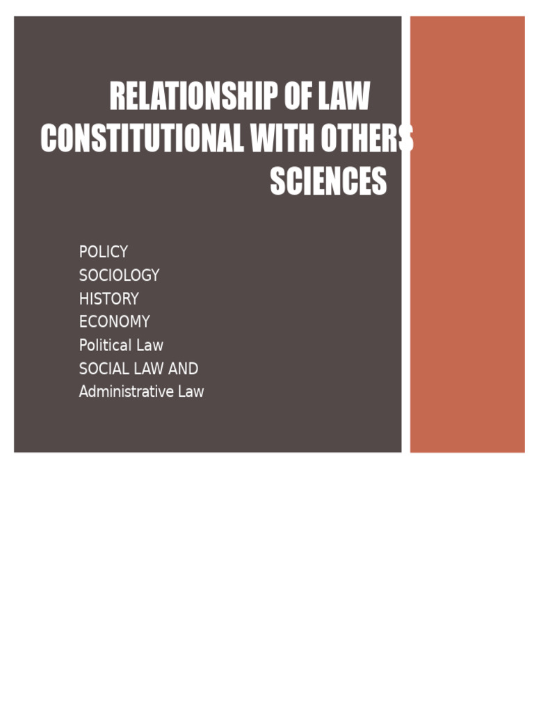 Relationship of Constitutional Law With Other Sciences | PDF | Science ...