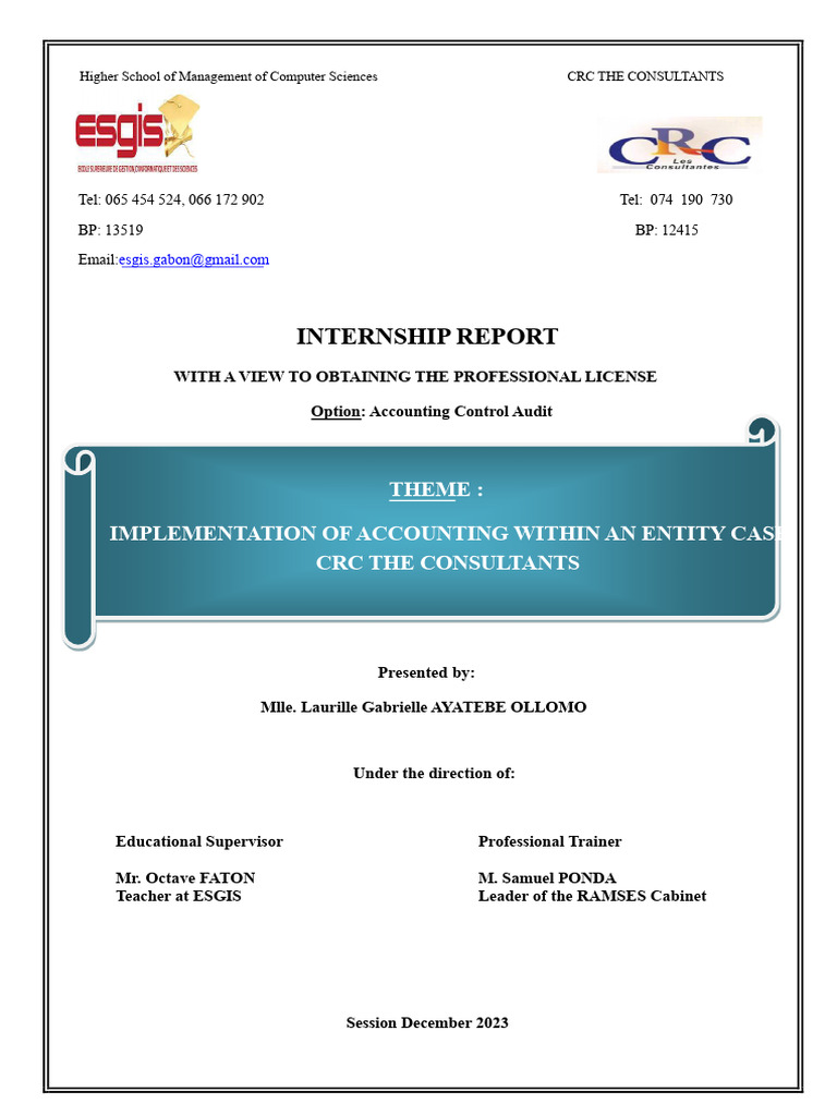 Final Internship Report Gabrielle | PDF | Methodology | Debits And Credits