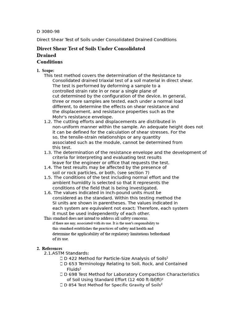 Direct Shear Test for Consolidated Soils | PDF | Strength Of Materials ...