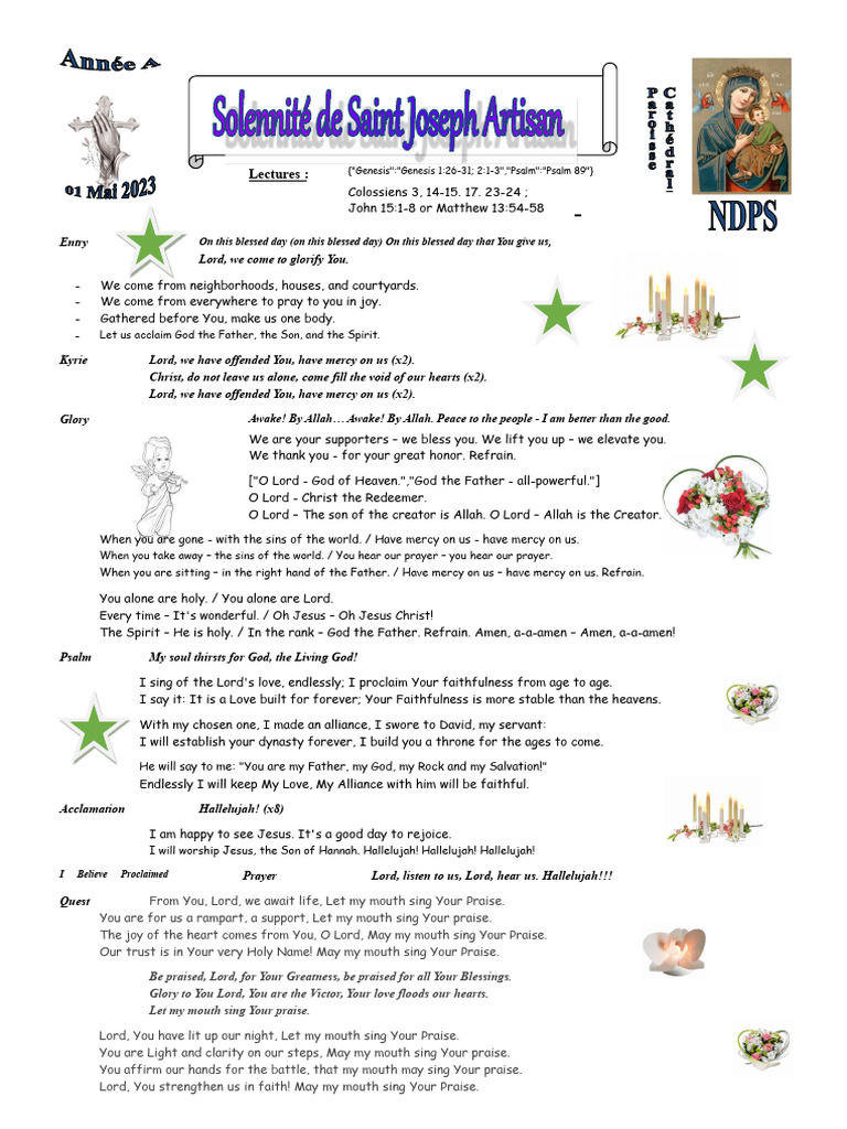 Year of Songs Solemnity of Saint Joseph Worker May 1, 2023 | PDF ...