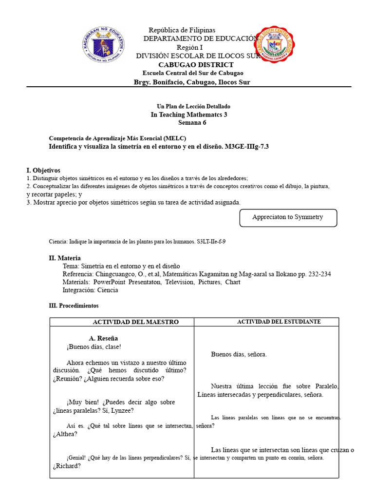 Lección sobre Simetría en Matemáticas 3 | PDF | Simetría