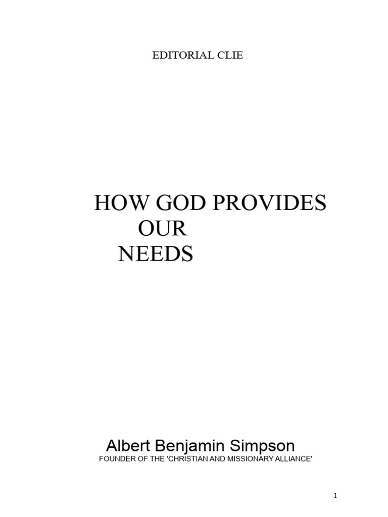 How God Supplies Our Needs - A.B. Simpson | PDF | Elijah | Jesus