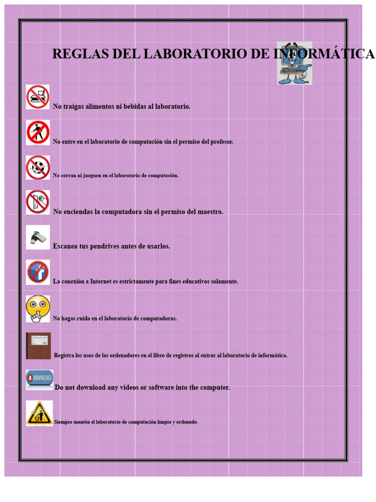 Reglas del Laboratorio de Informática | PDF