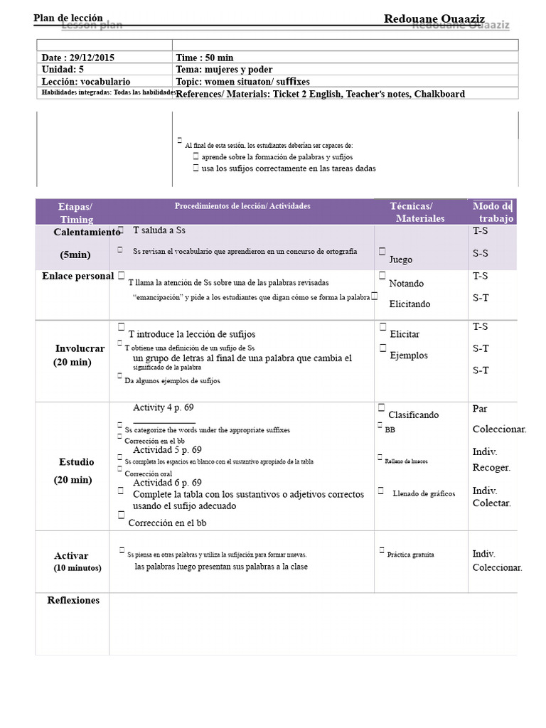 2 Mujeres Bac y Sufijos de Vocabulario de Poder | PDF | Palabra ...