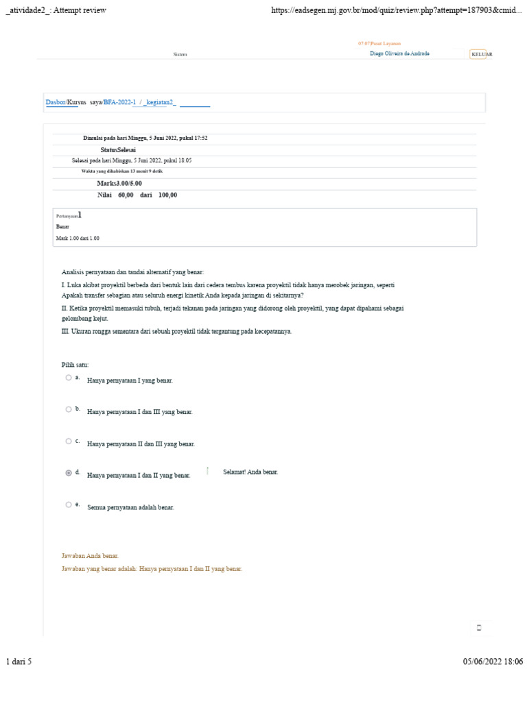 Analisis Cedera Proyektil Senjata Api | PDF