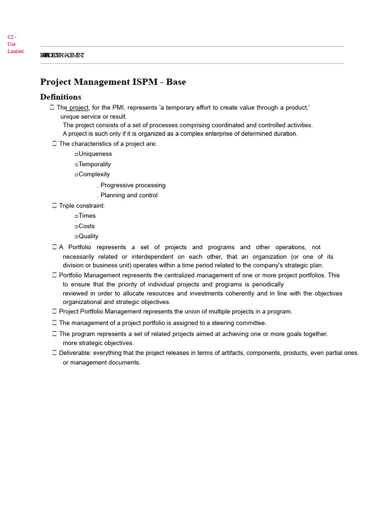 ISPM Exam Notes | PDF | Project Management | Motivation
