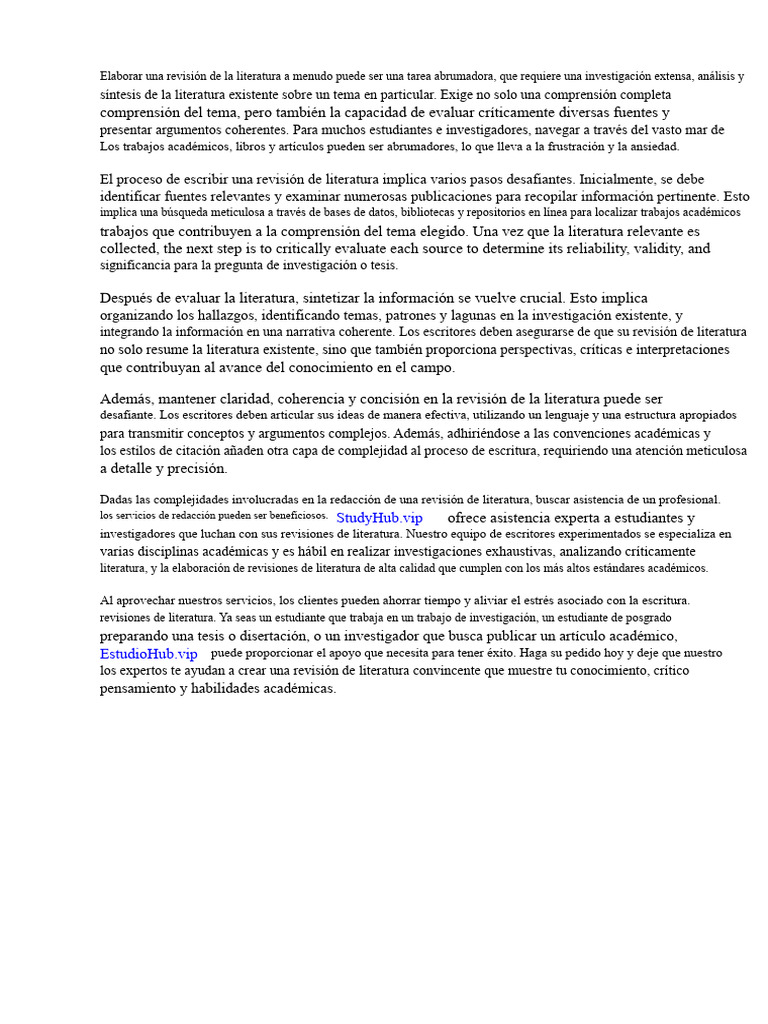 Guía para Escribir Revisiones de Literatura | PDF | Investigación ...
