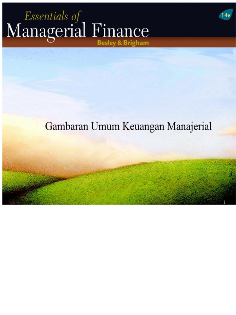 Ch01-Ppt-Sebuah Tinjauan Tentang Keuangan Manajerial | PDF