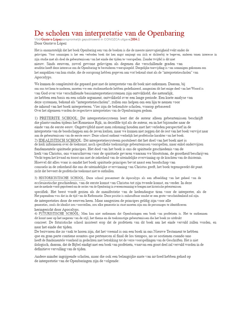 De Scholen Van de Interpretatie Van de Apocalyps | PDF