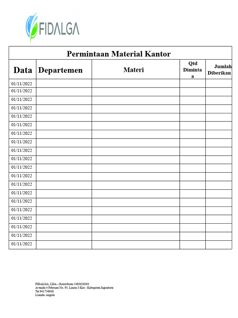 Permintaan Material Untuk Kantor | PDF