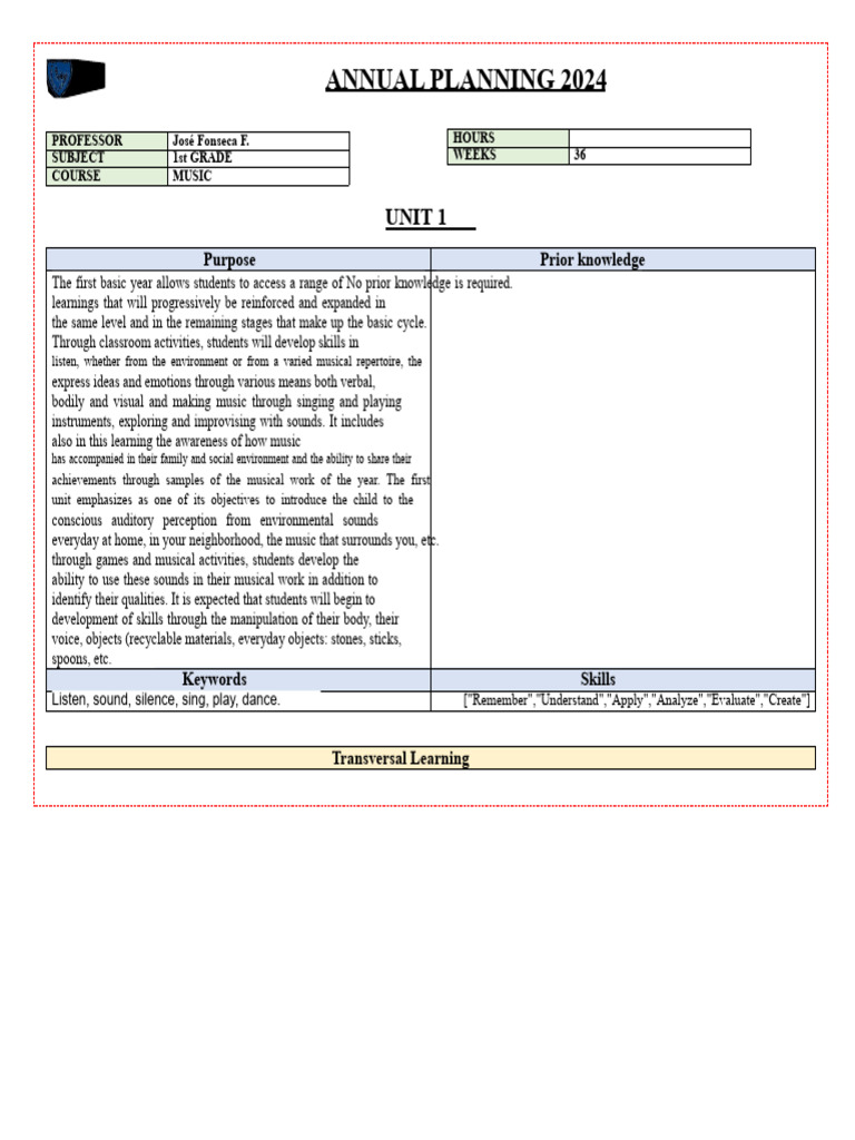 1st ANNUAL PLANNING 2024 MUSIC | PDF | Sound | Social Equality