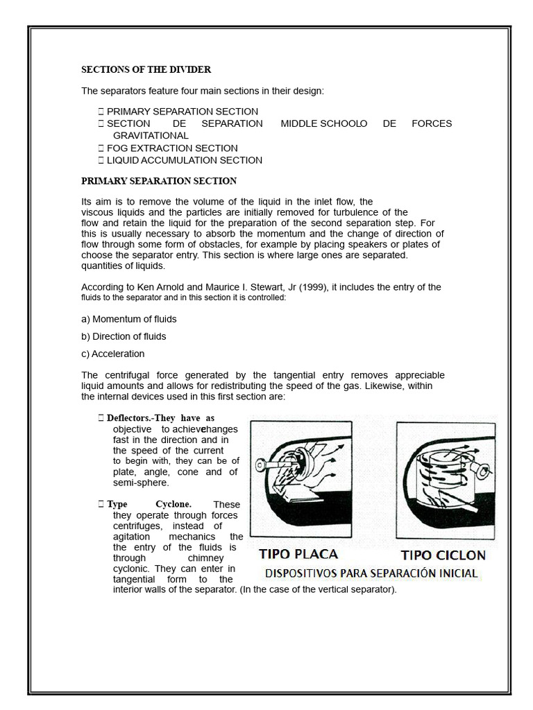 Sections and Parts of The Separator | PDF | Valve | Drop (Liquid)