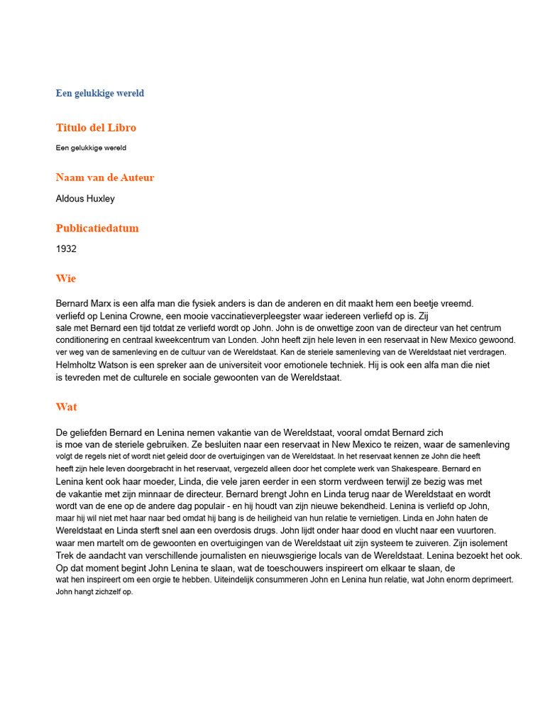 Een Gelukkige Wereld Pdf Pdf