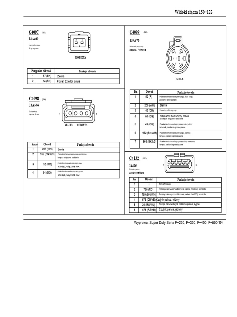 F350R - Złącze C4099 Holowanie | PDF