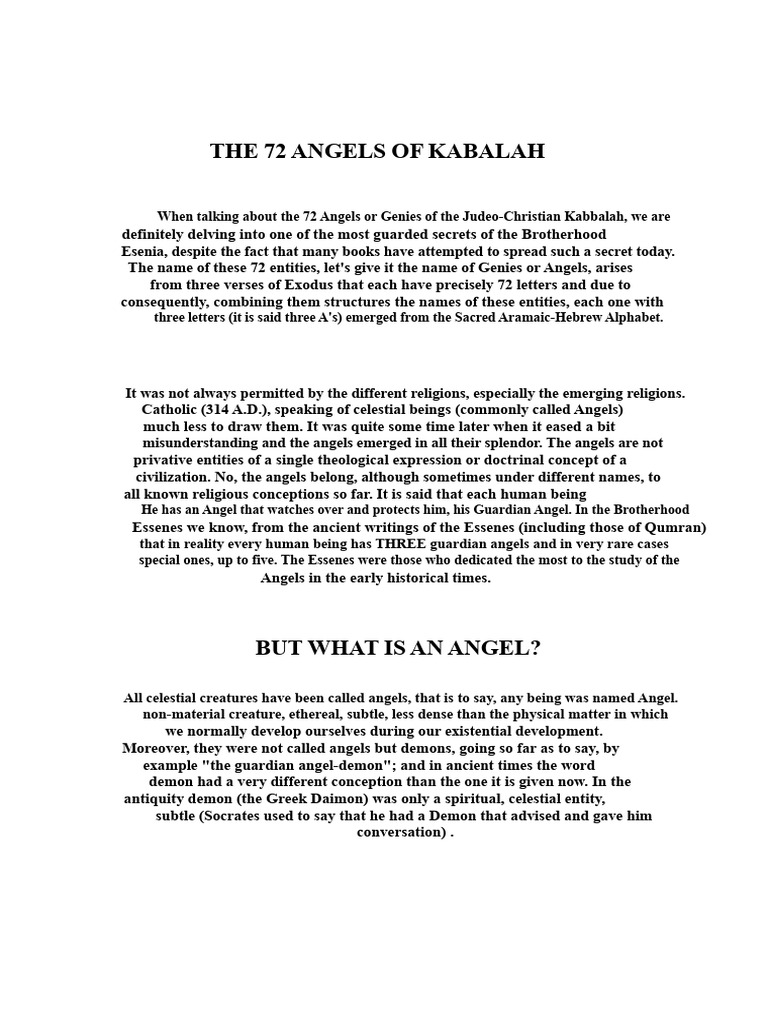 The 72 Angels of The Kabbalah PDF | PDF | Angel | Demons