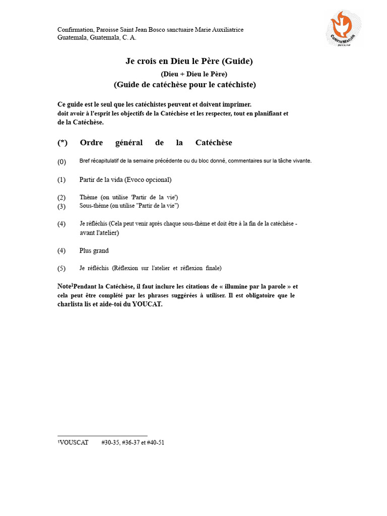 Guide de Catéchèse : Dieu le Père | PDF | Dieu | Amour