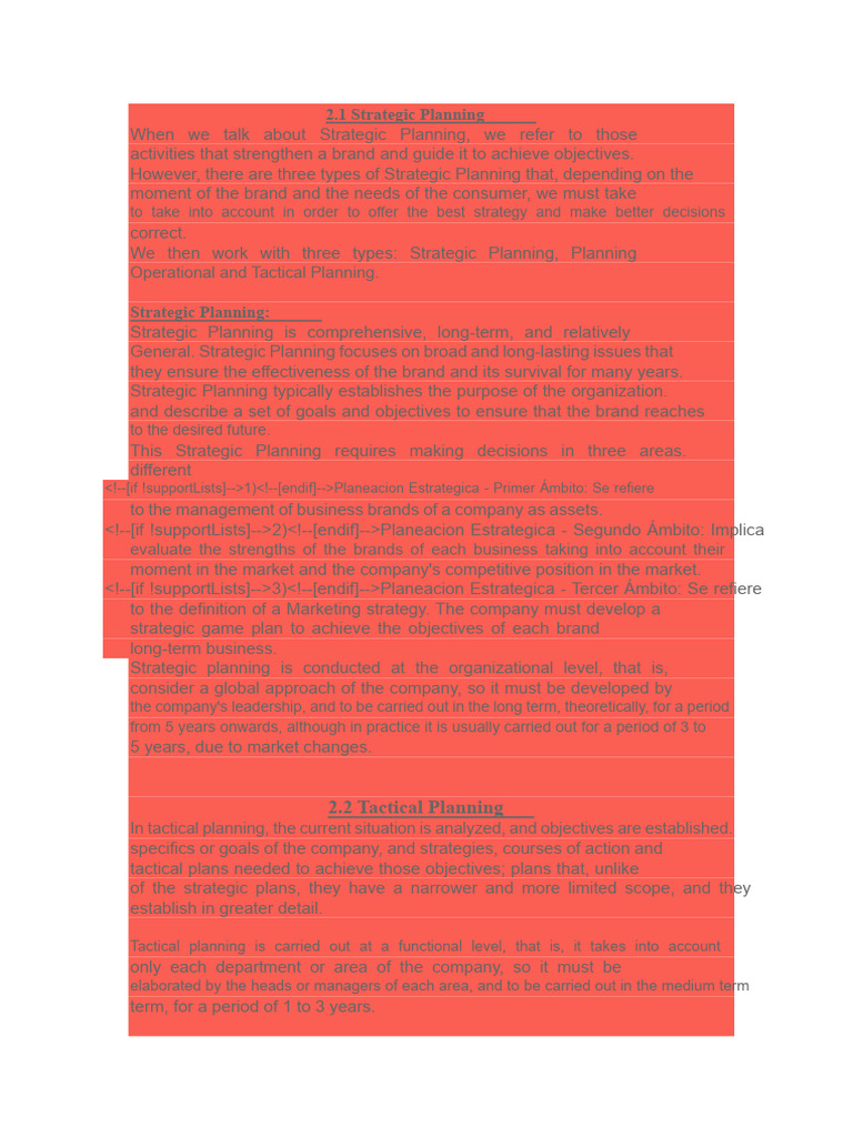 Types of Strategic Planning Explained | PDF | Strategic Planning ...