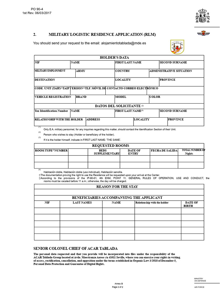 Annex B - RLM Request To Fill Out (Transients) | PDF | Government | Justice