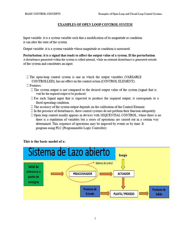 Examples of Open Loop Control System | PDF | Control System | Feedback