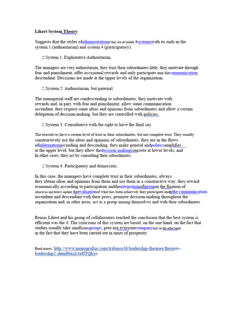 Theory of Likert Systems | PDF
