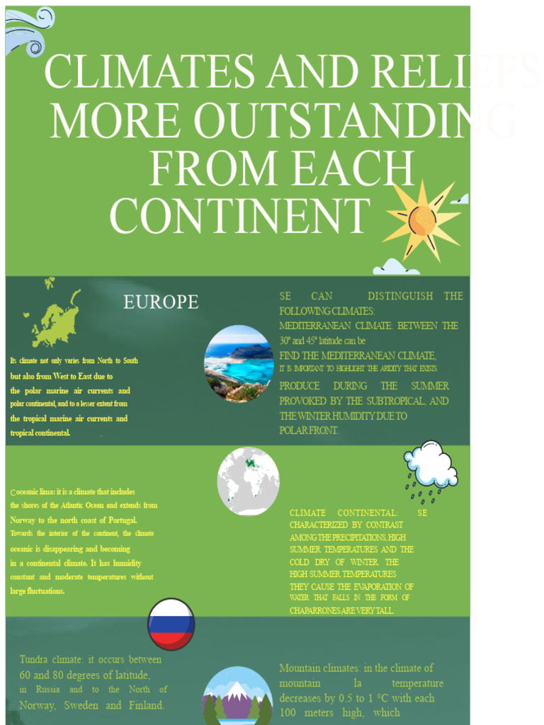 Climates and Most Prominent Reliefs of Each Continent | PDF | Oceanic ...