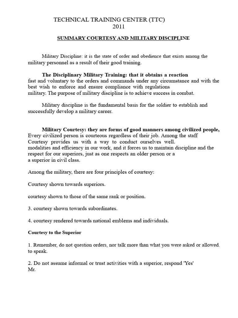 Military Discipline and Courtesy Guide | PDF | Flag | Military