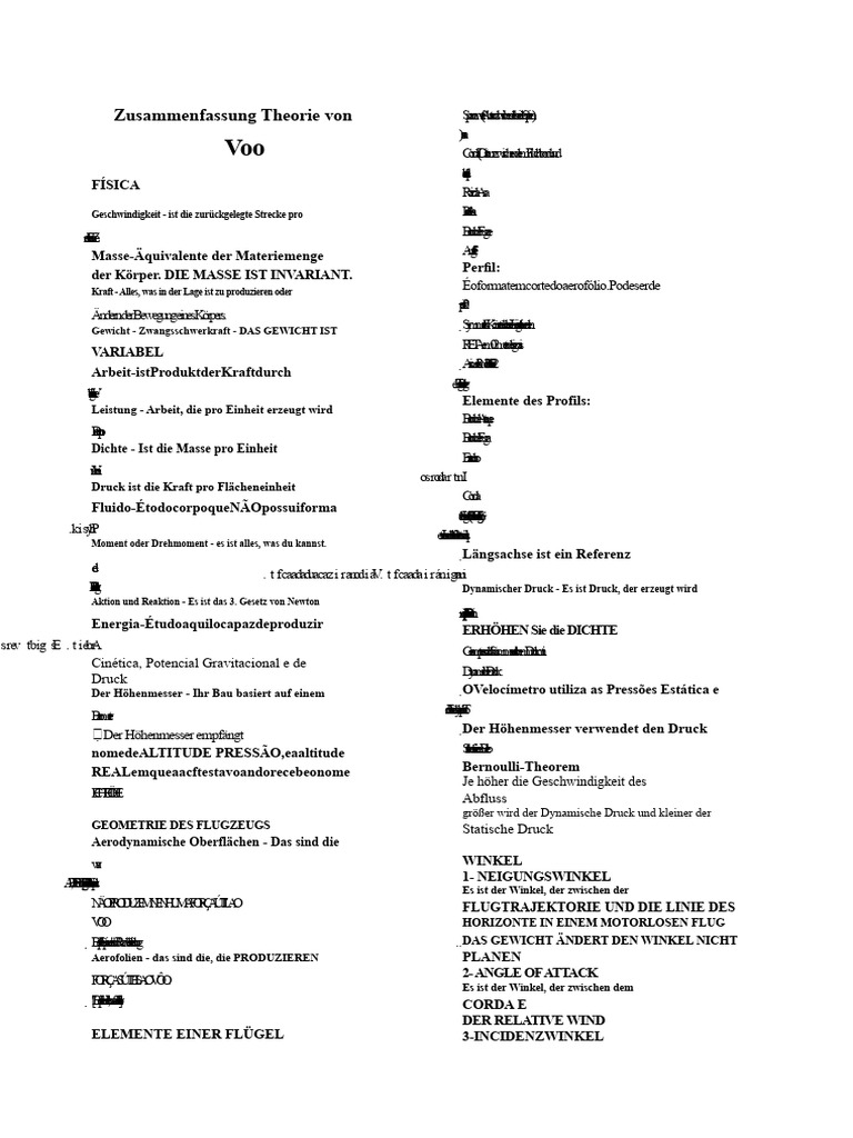 Zusammenfassung Der Flugtheorie PP | PDF